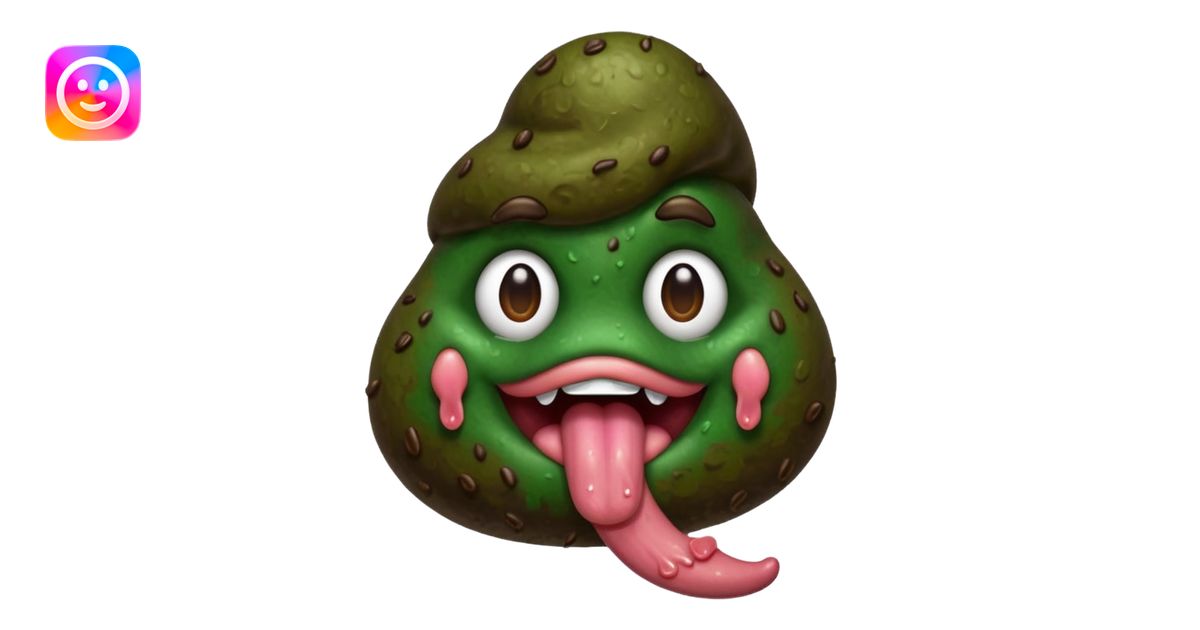 dark green poop sticking tongue out emoji | AI Emoji Generator
