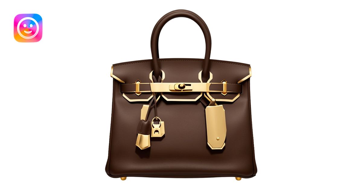 hermes birkin deep chocolate brown color bag emoji | AI Emoji Generator