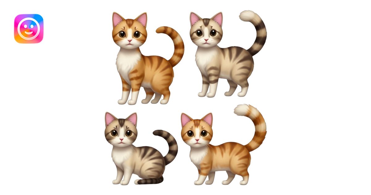 Cats with Fluffy Tails emoji | AI Emoji Generator