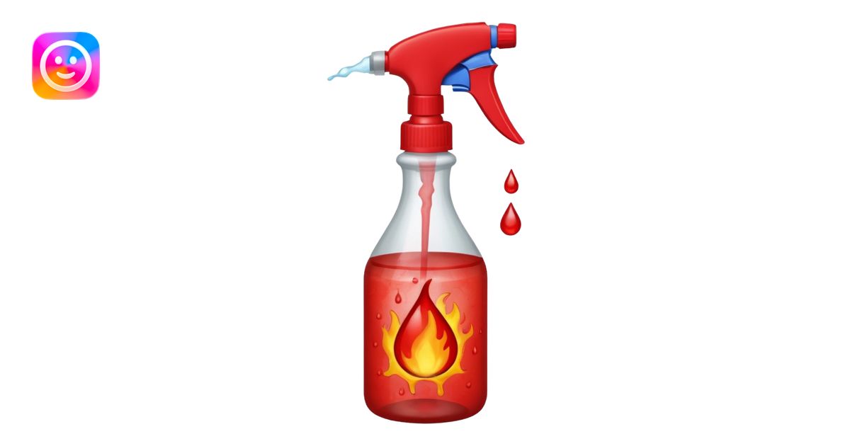 a spray bottle spritzing onto a burn wound. emoji | AI Emoji Generator