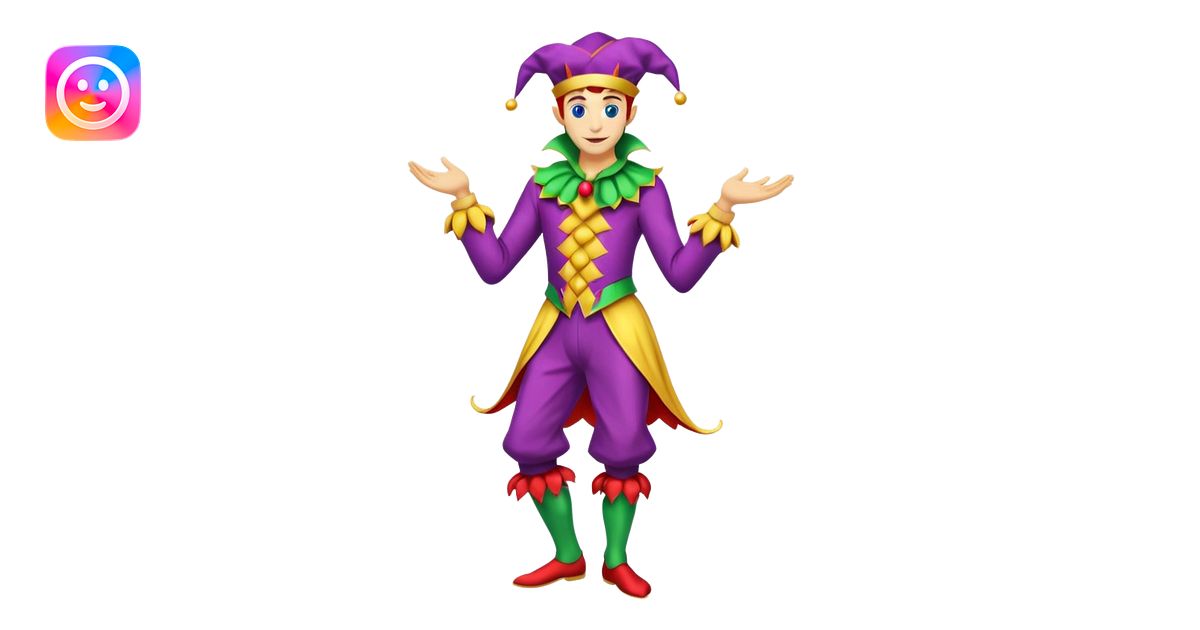royal thin jester, full body emoji | AI Emoji Generator