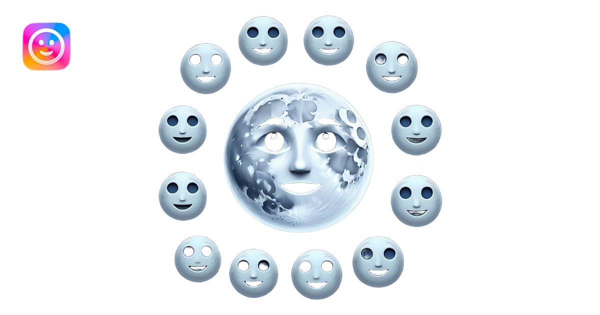 Moon Phases in a single picture emoji | AI Emoji Generator