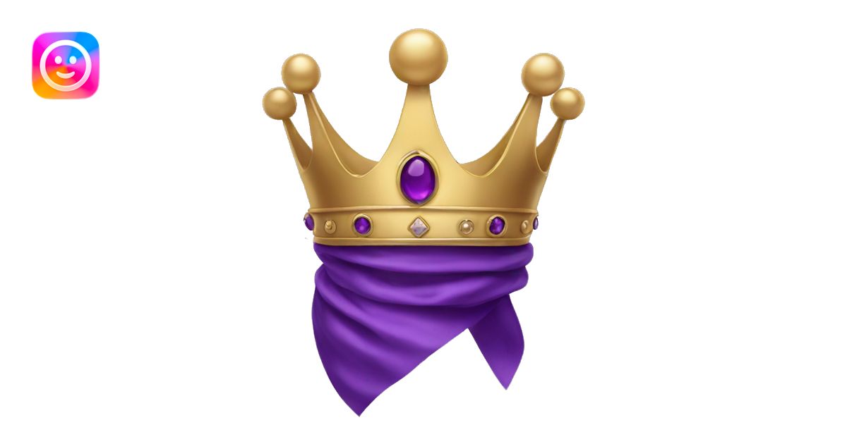 crown with purple silk emoji | AI Emoji Generator