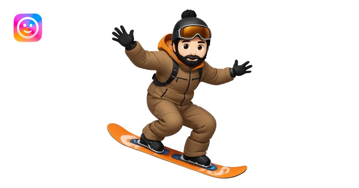 big round super harry guy snowbording down mountain haryyer more hair ...