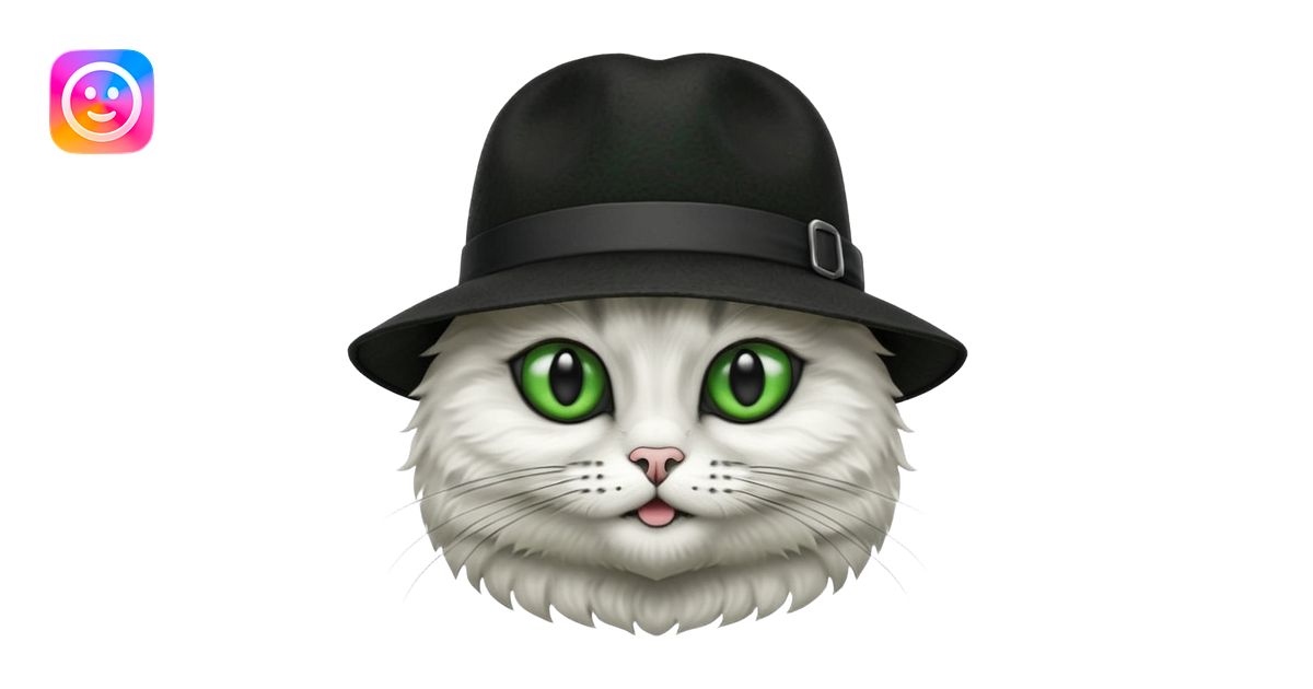 Un chat avec un chapeau emoji | AI Emoji Generator