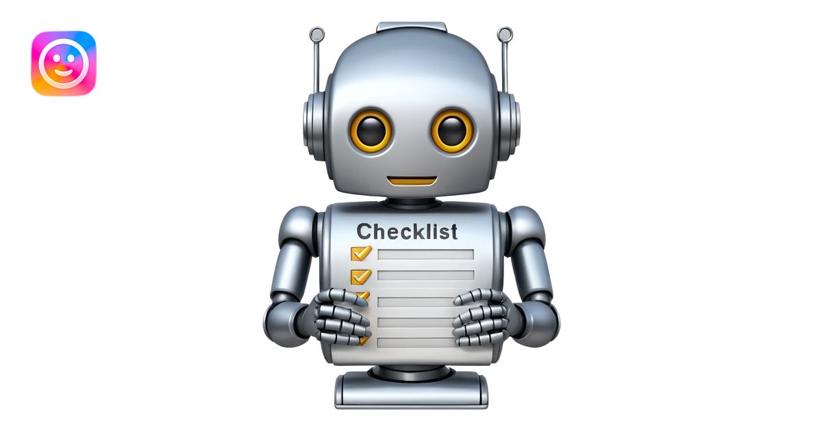 emoji of a checklist for a robot emoji | AI Emoji Generator