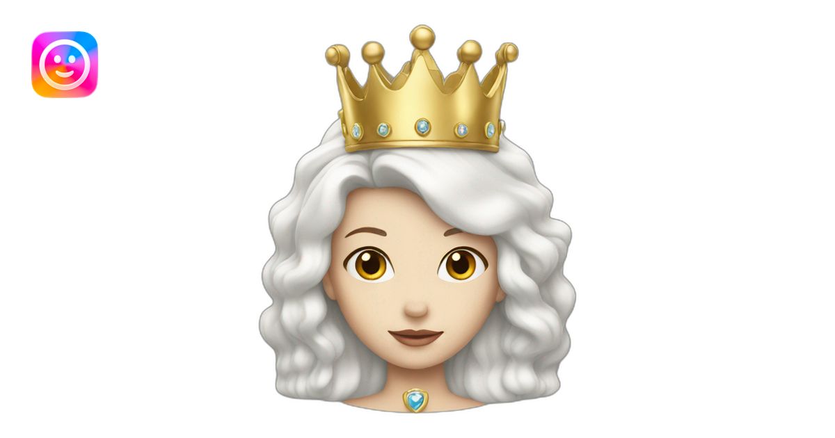 white queen and golden crown emoji | AI Emoji Generator