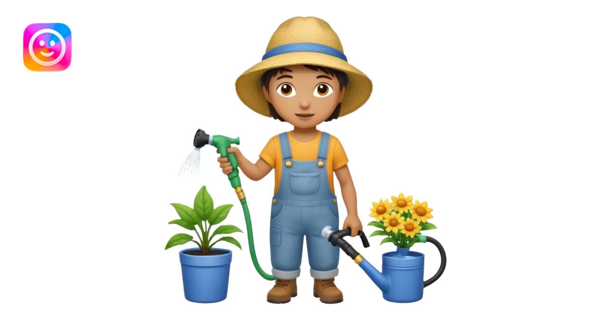 gardener watering with a hose emoji | AI Emoji Generator