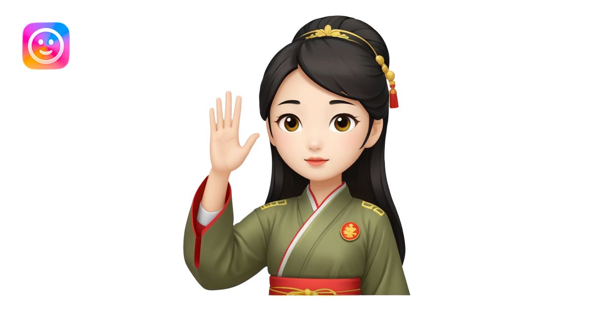 cute and sexy chinese girl in hanfu, paying respect by "salute" gesture ...