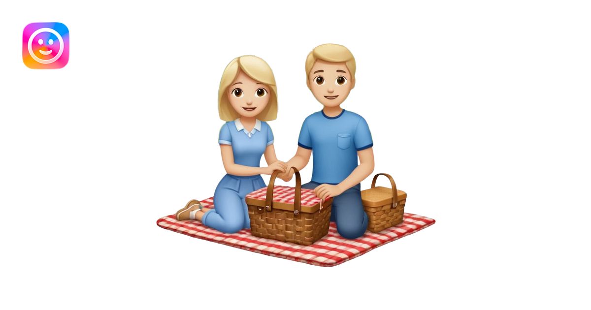 Couple + picnic basket, Park Visitors. emoji | AI Emoji Generator