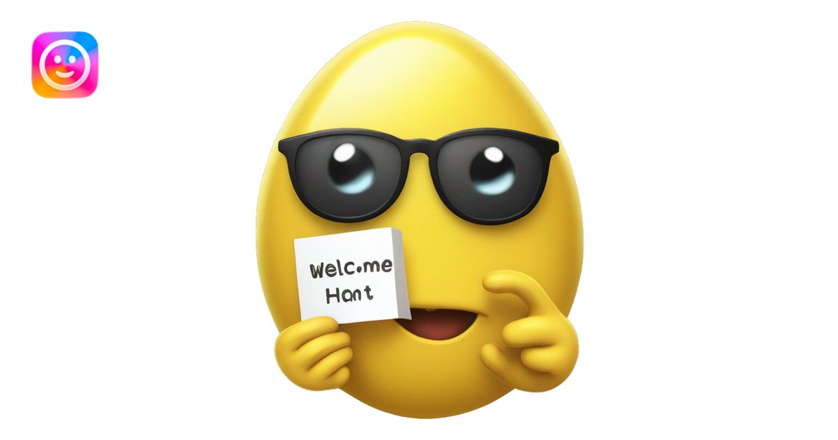 cute yellow blob holding a sign that says "Your Welcome" emoji | AI ...