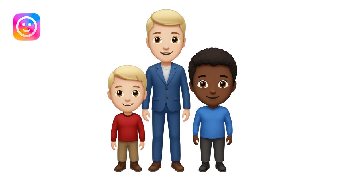 Tall white guy with midget black guy emoji | AI Emoji Generator
