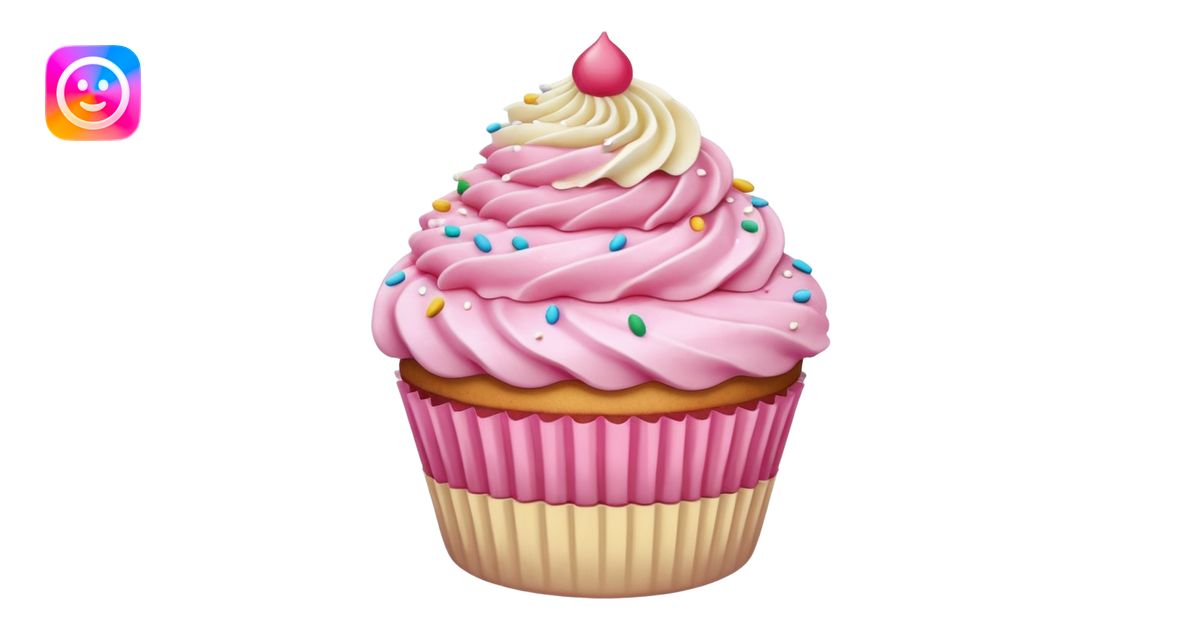 Cupcake with pink icing emoji | AI Emoji Generator