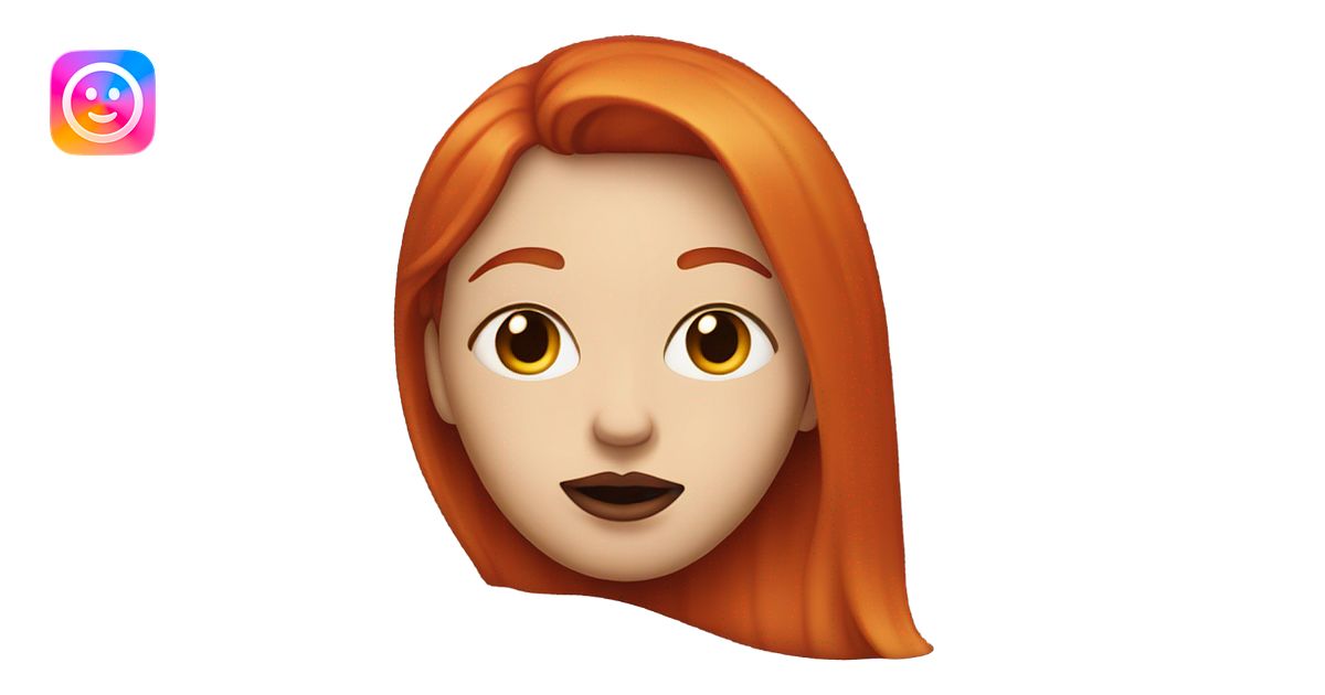 Red hair Lipstick Face covered in milk liquid emoji | AI Emoji Generator