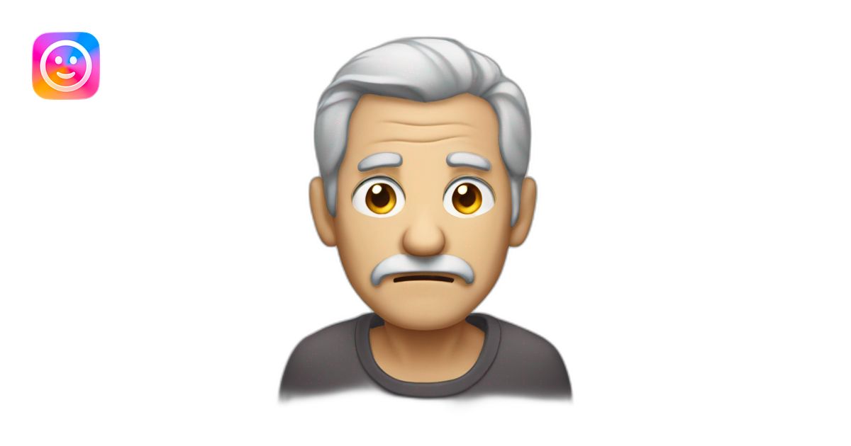 old man, evil eyes, gray hair emoji | AI Emoji Generator