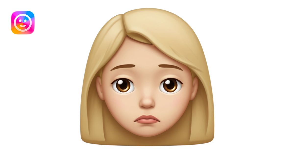 sad face with a big pouty bottom lip, and sad eyes emoji | AI Emoji ...