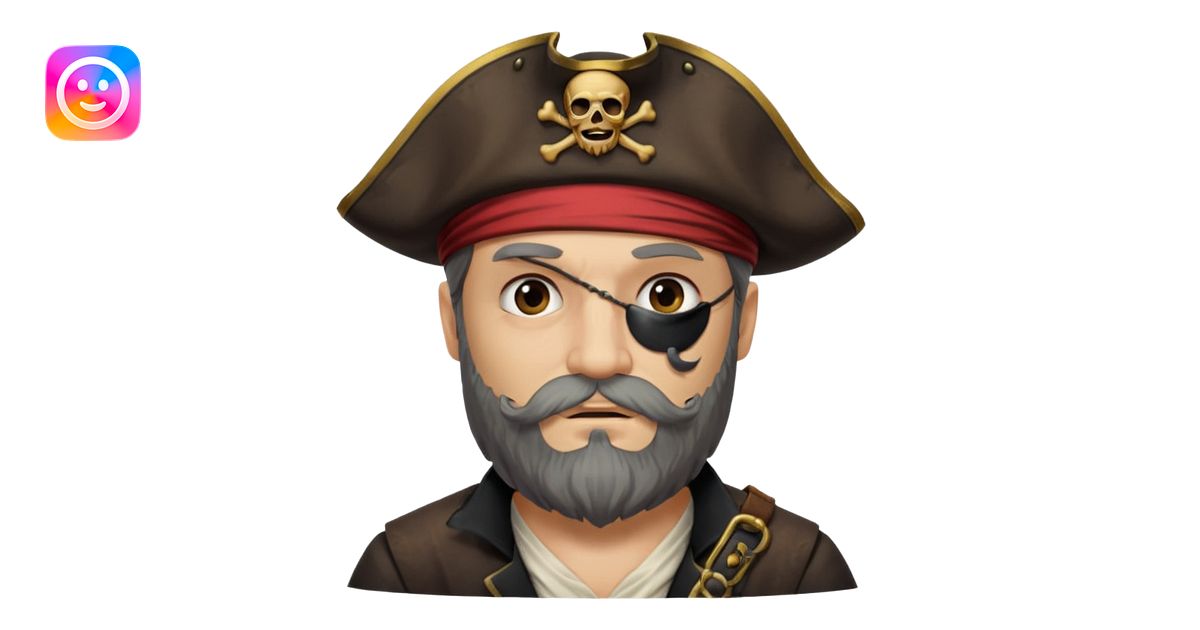 pirate captain eye pach beard emoji | AI Emoji Generator