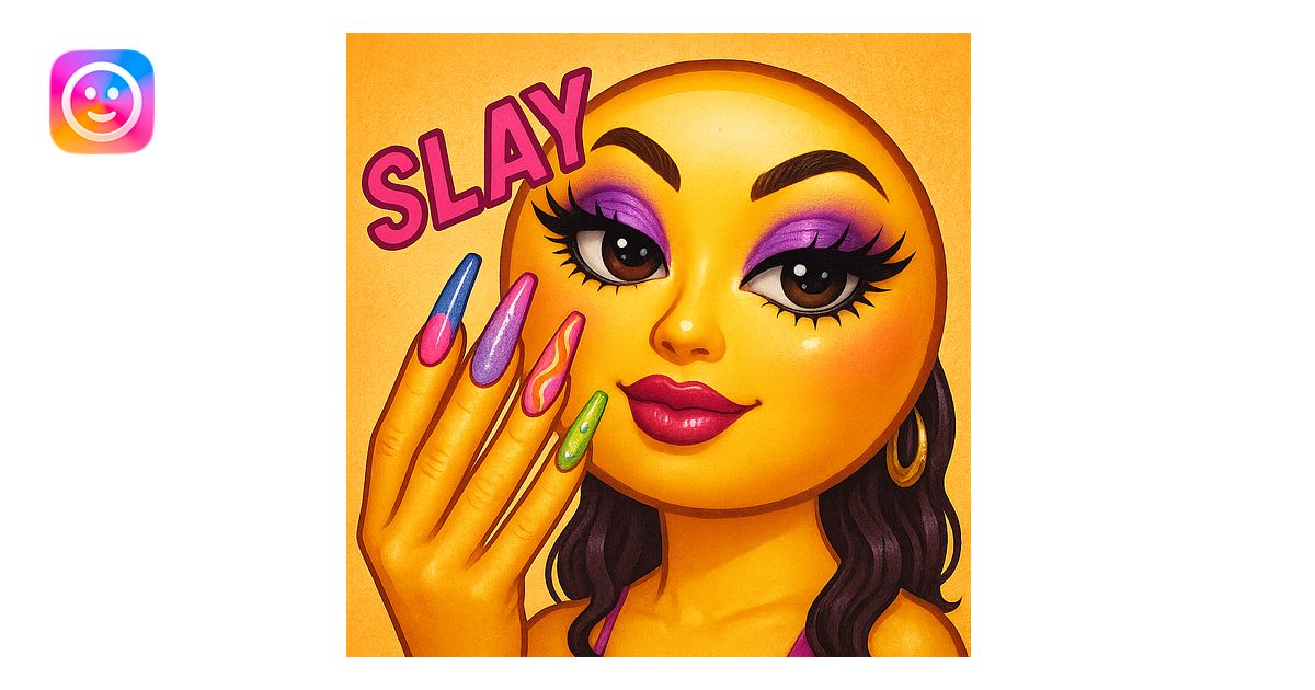 slay emoji with long nails image | AI Emoji Generator