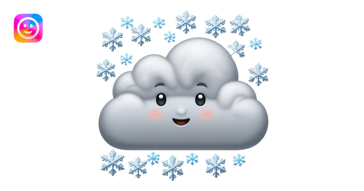 a cloud that is snowing emoji | AI Emoji Generator