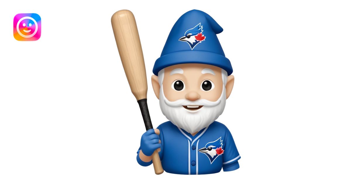 Toronto Blue Jays gnome holding a bat emoji | AI Emoji Generator