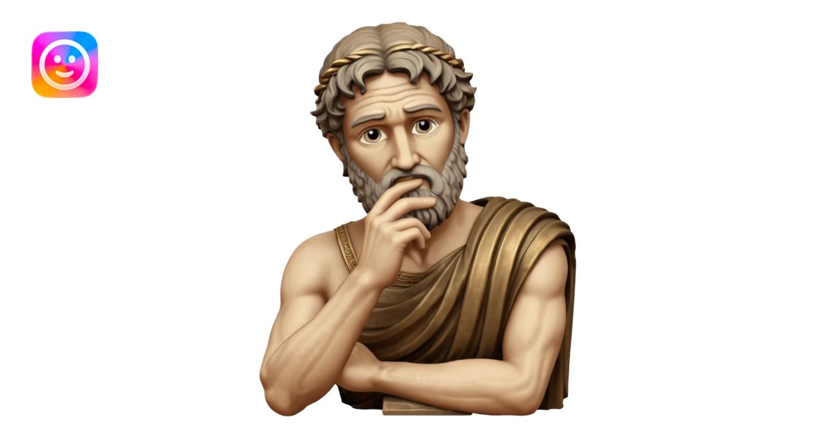 Ancient Greek King Odysseus Statue Thinking with Hand on Chin emoji ...