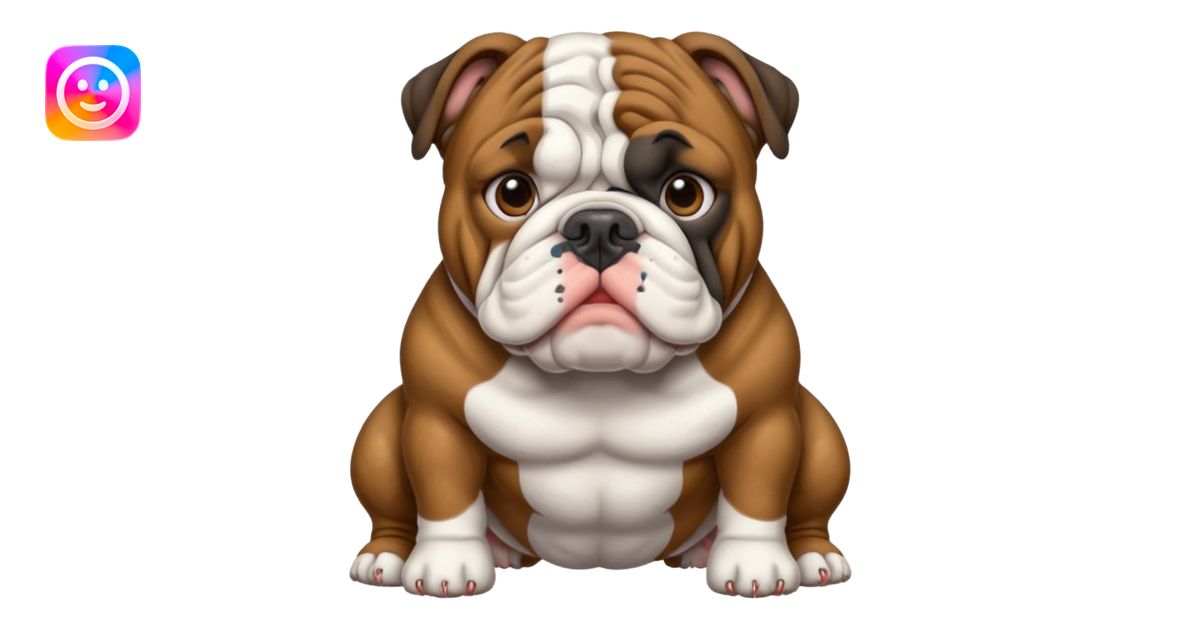 bulldog ingles oscuro con blanco emoji | AI Emoji Generator