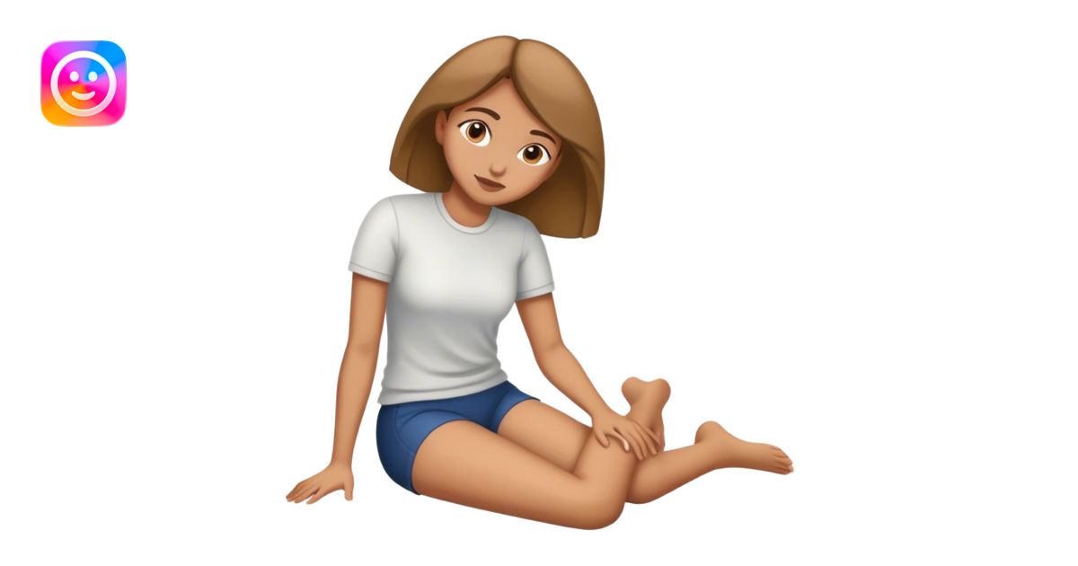 lady laying down w knees bent full body emoji | AI Emoji Generator