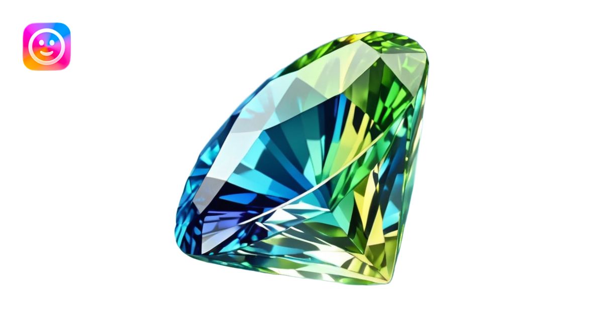 Shifting Blue to Green to Yellow, sparkling realistic still life 3D ...