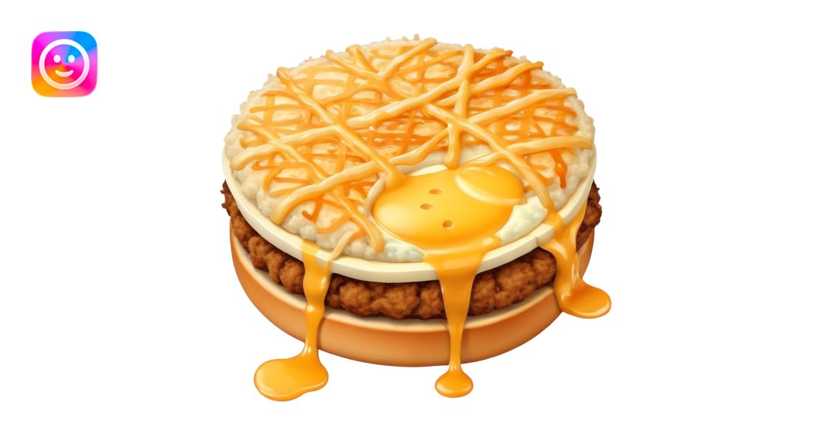 breaded meat with onion and cheese on top emoji | AI Emoji Generator