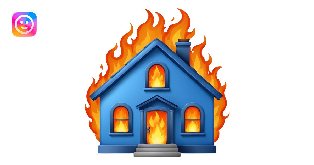 blue house burning down emoji | AI Emoji Generator
