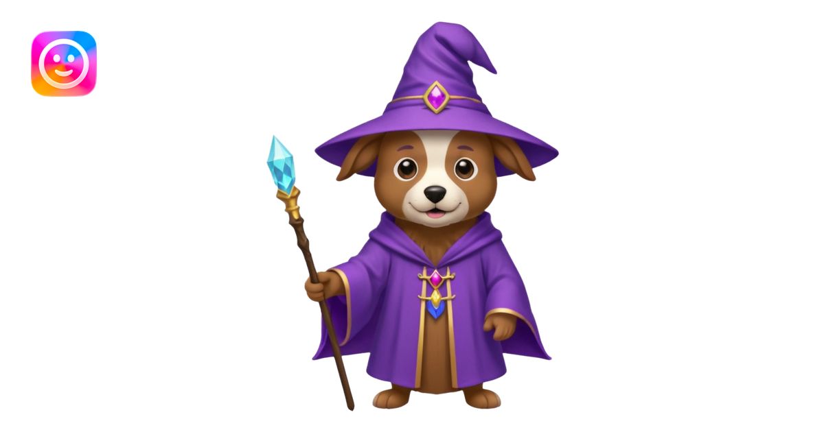 Dog wizard emoji | AI Emoji Generator