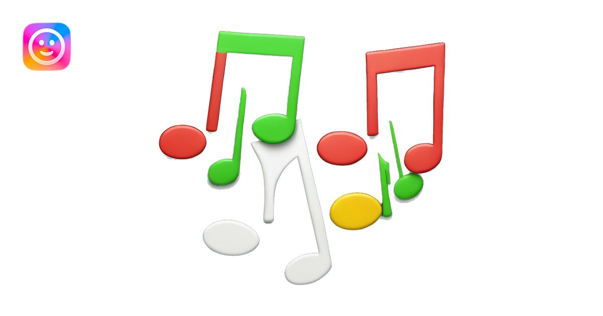 Music notes in Christmas colors emoji | AI Emoji Generator