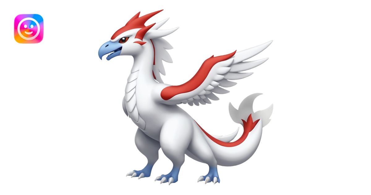 Latias-Furfrou-Reshiram-fusion (full body) emoji | AI Emoji Generator