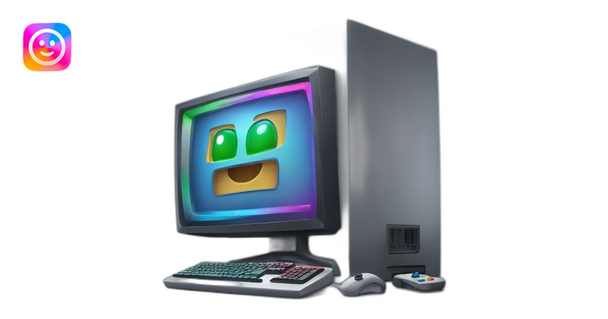 Gaming computer with RGB emoji | AI Emoji Generator