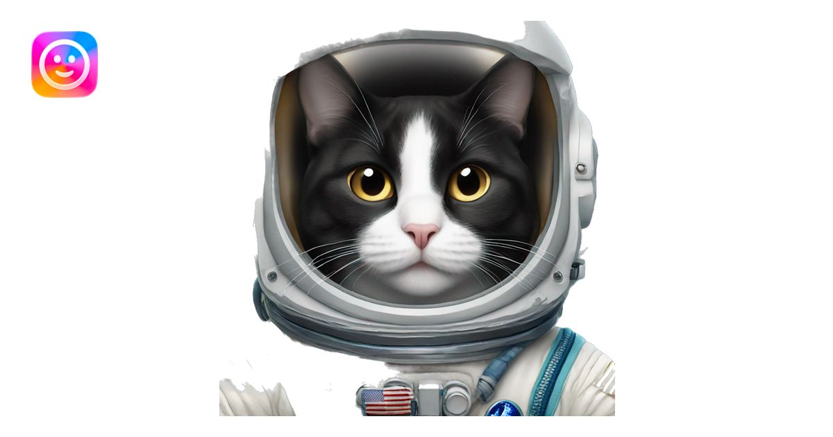 Tuxedo cat wear astronaut sui emoji | AI Emoji Generator