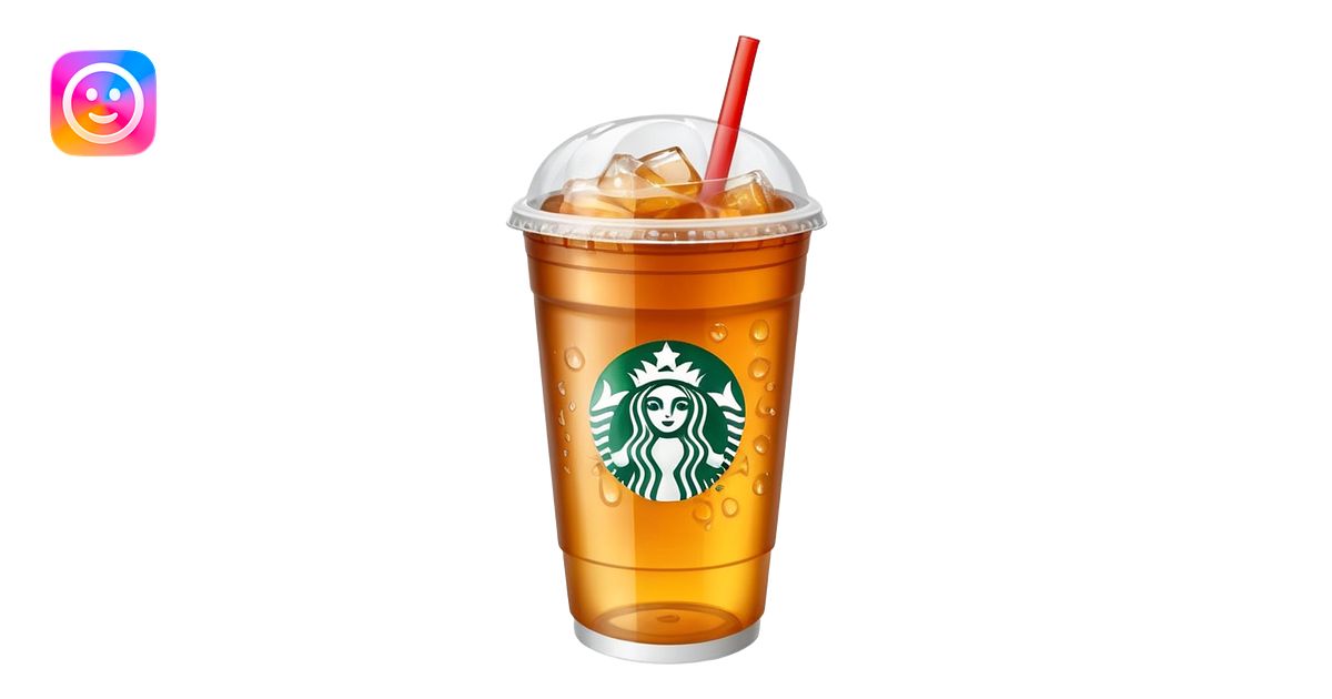 Soft drink in plastic cup (like Starbucks Cup) emoji | AI Emoji Generator