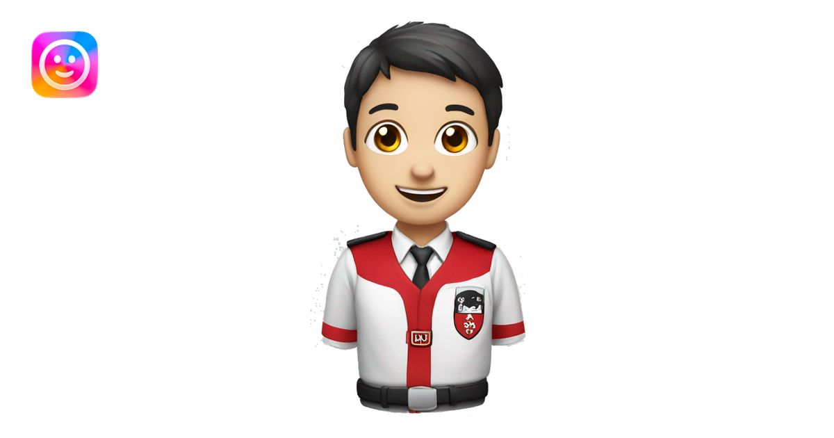 un panda rojo, con uniforme de escuela universitaria emoji | AI Emoji ...