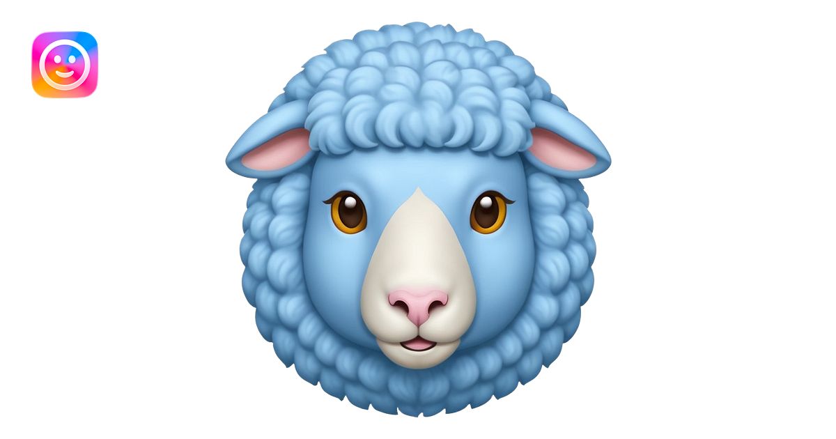 light blue sheep only head emoji | AI Emoji Generator
