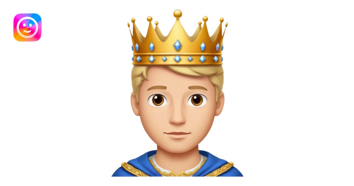 Prince Charming from Disney with crown emoji | AI Emoji Generator