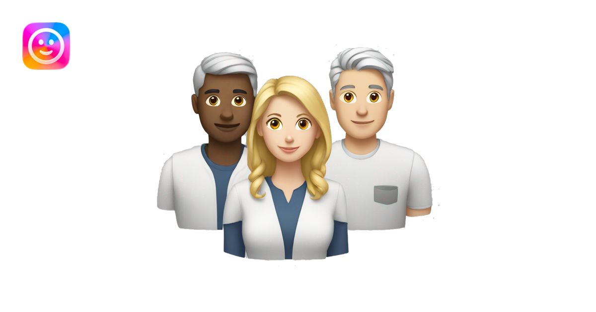 a group of three white people working together emoji | AI Emoji Generator