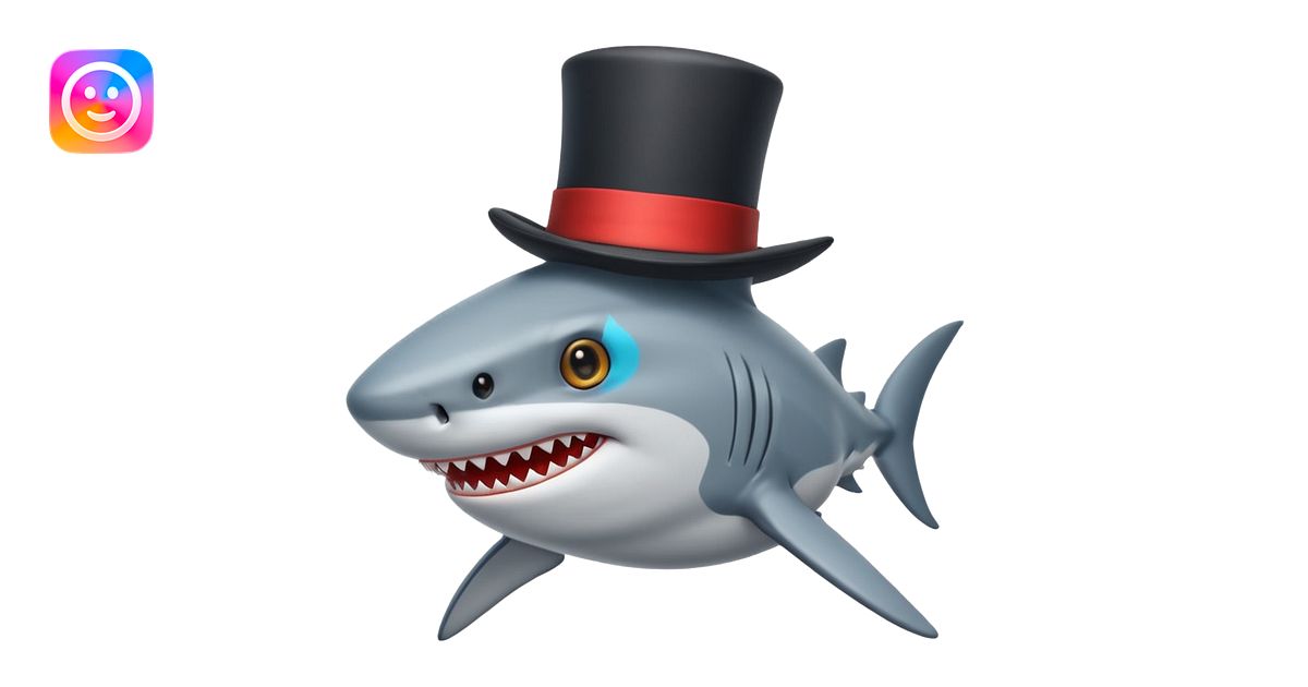 Shark with a top hat emoji | AI Emoji Generator