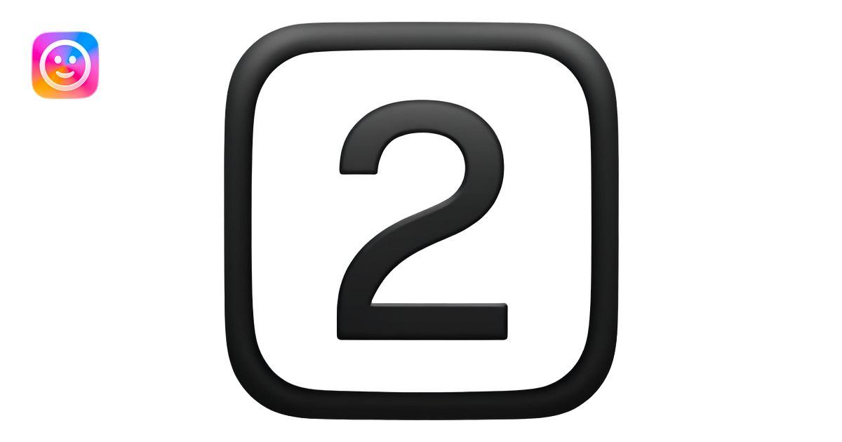 create number 2 in the center of the square shape, and the square shape ...