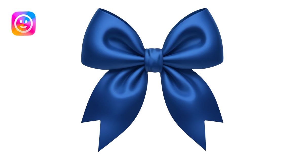 Laço azul escuro emoji | AI Emoji Generator