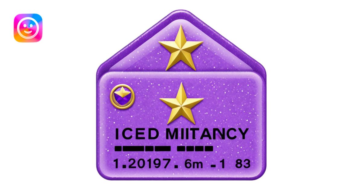 patente militar baixa roxa com glitter emoji | AI Emoji Generator