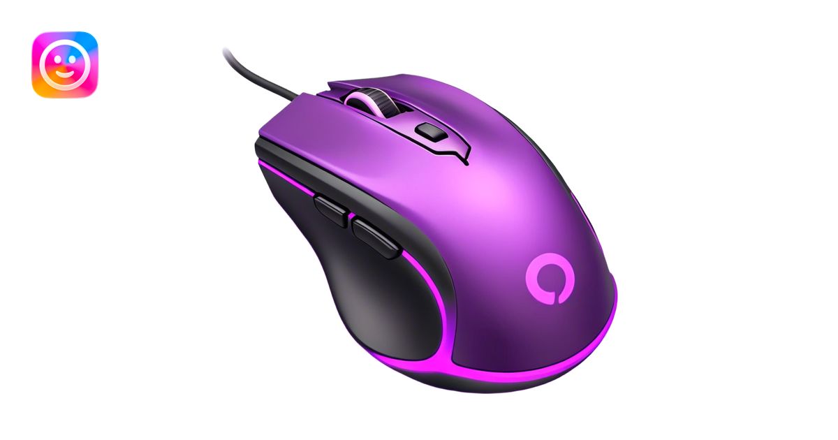 neon Purple gaming mouse emoji | AI Emoji Generator