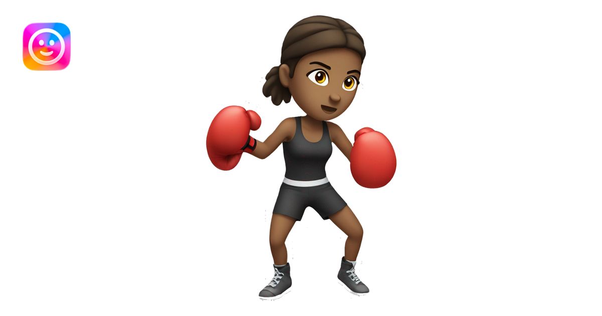 white brunette girl boxing emoji | AI Emoji Generator
