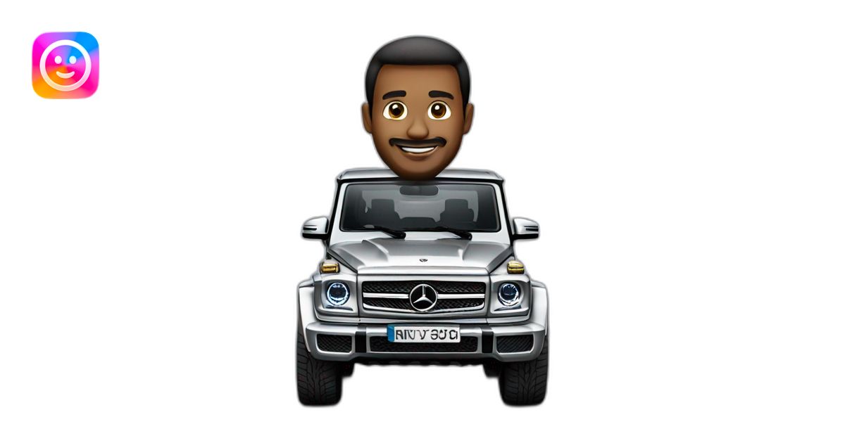 man-driving-black-mercedes-benz-G-Class-dubai emoji | AI Emoji Generator
