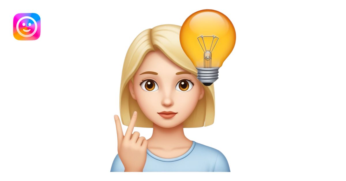 Girl with genius idea emoji | AI Emoji Generator