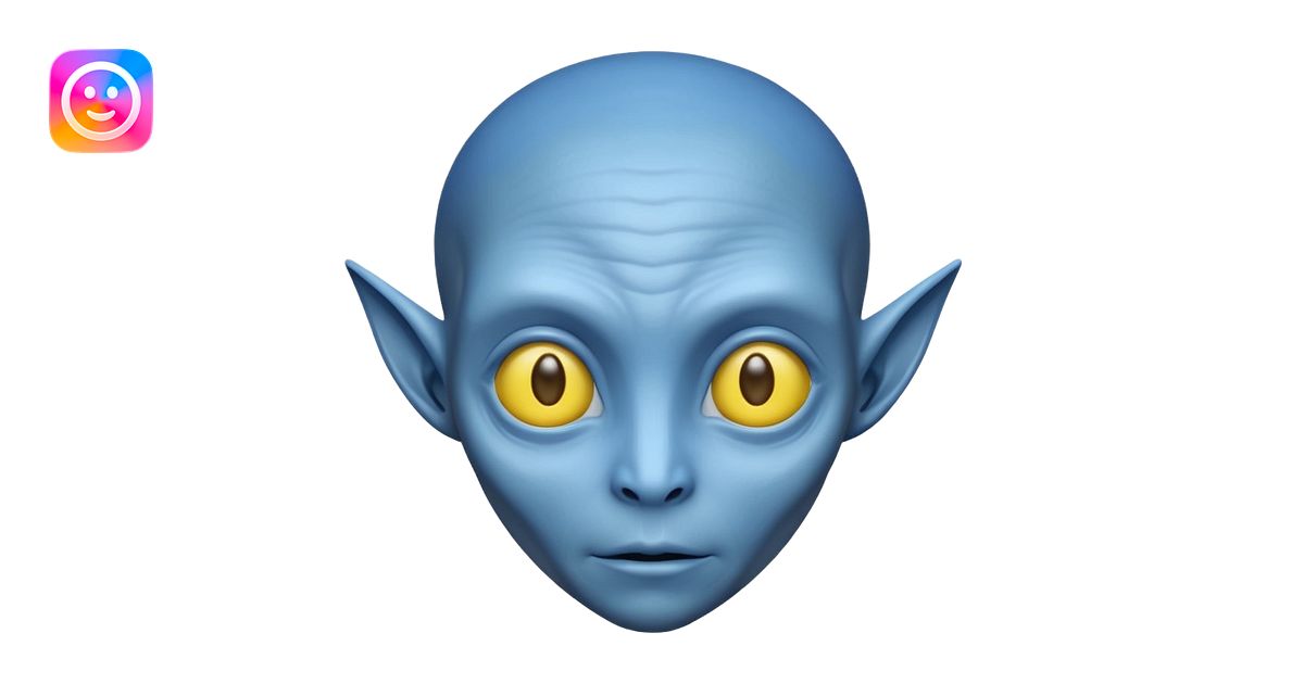 I want an alien with blue color and middle section of the forehead ...