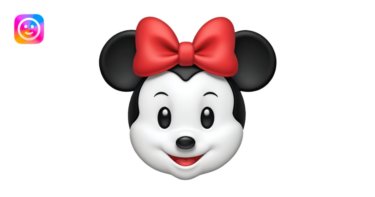 minnie mouse black and white outline emoji | AI Emoji Generator